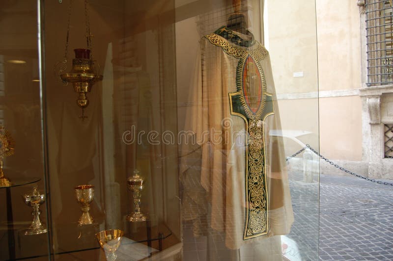 A Shop for Priests in Rome, Italy Stock Image - Image of priests ...