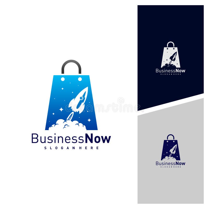 Shop Rocket Logo Design Vector Template, Illustration Rocket Design ...