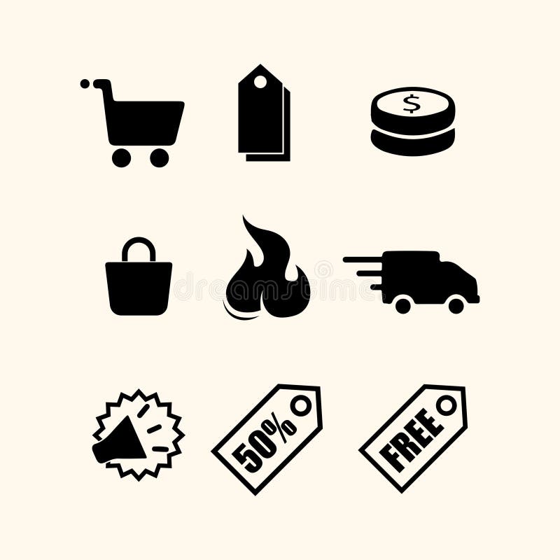 Shop and Sale Icon Logo Design Vector Illustration Stock Illustration ...