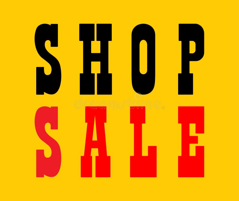 Shop Sale Sign Over Yellow Background Stock Vector - Illustration of ...