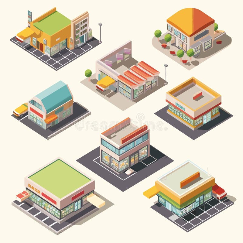 Shop Building Interior Vector Isolated Illustration Stock Vector ...