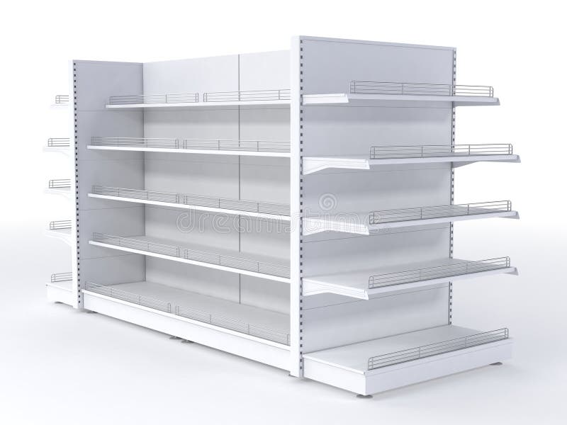 Front View Rack with Shelves for Supermarket Isolated Stock ...