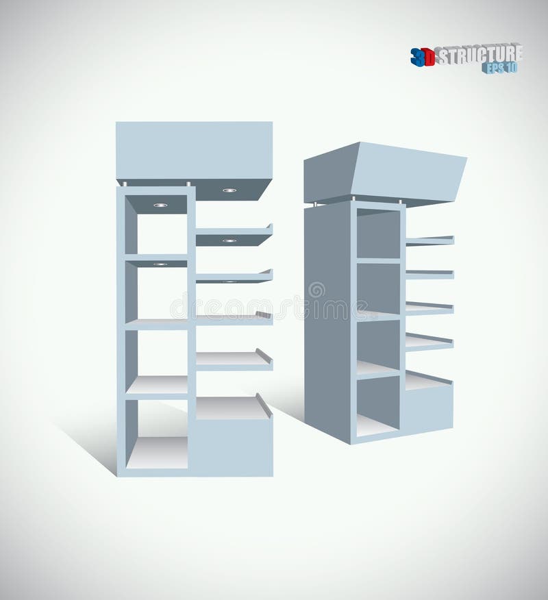 Shop shelves structure stock vector. Illustration of blank - 18536301