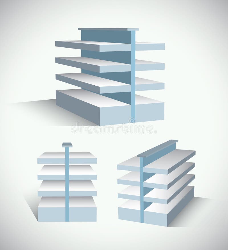 Shop shelves structure stock vector. Illustration of blank - 18609913