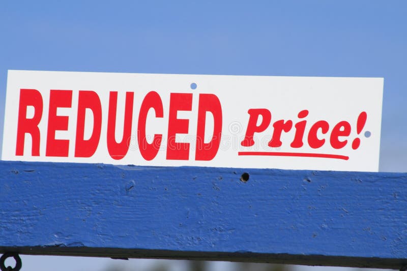Red Reduced Price Burst Sign Stock Image - Image of market, white: 8819613