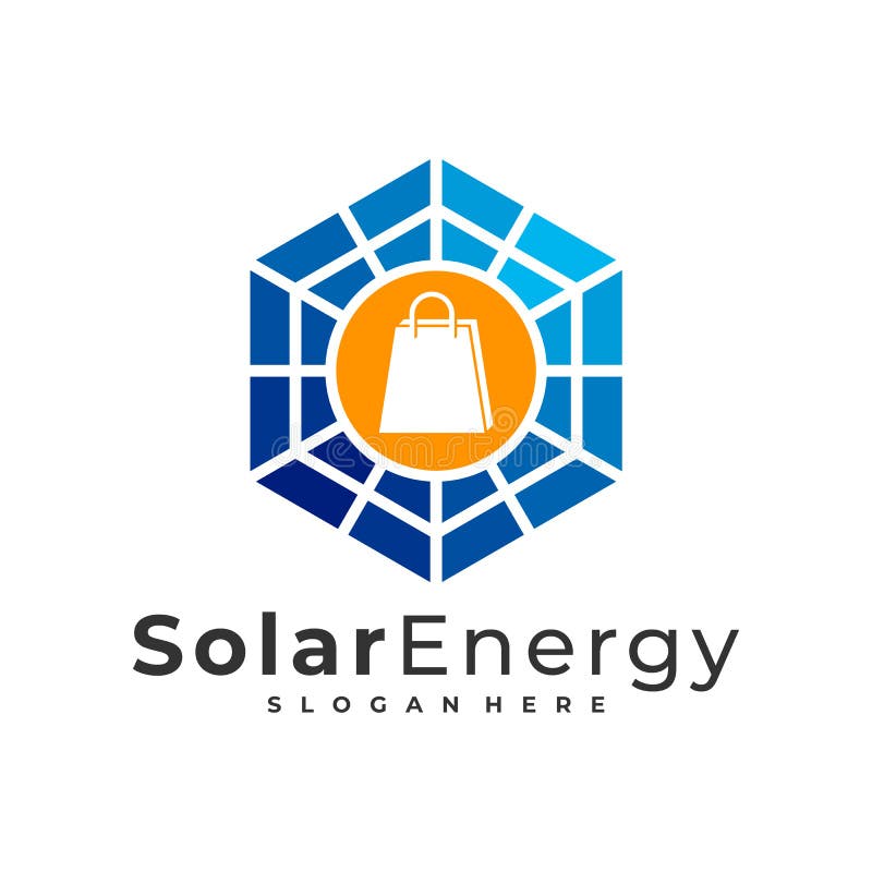 Shop Solar Logo Vector Template, Creative Solar Panel Energy Logo ...