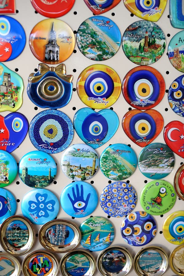 Colorful Magnet Souvenirs in Market in Almaty, Kazakhstan Editorial ...