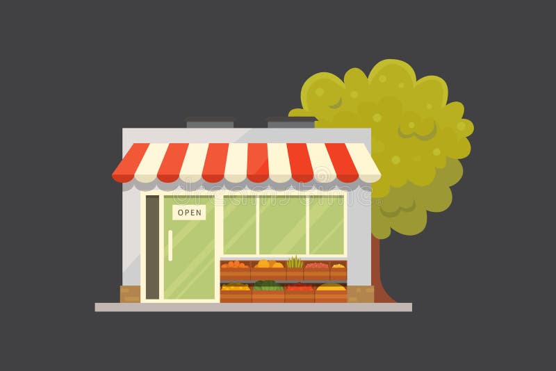 Shop Store Building Front View Vector Illustration Stock Vector ...
