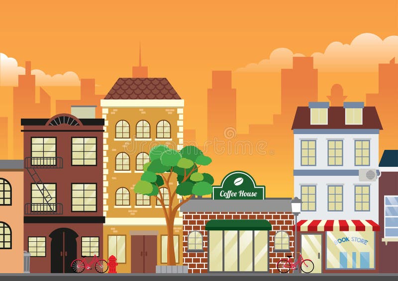 Storefront, Store Building, Facade Front View. Shop Front View Flat ...