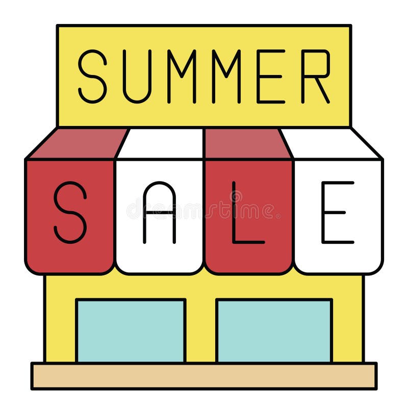 Shop with Summer Sale Sign Icon, Summer Sale Related Vector Stock ...