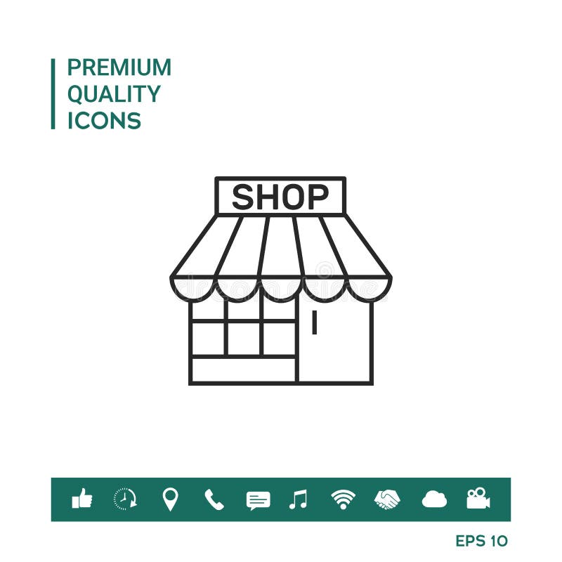 Shop symbol icon stock vector. Illustration of mall - 108829780