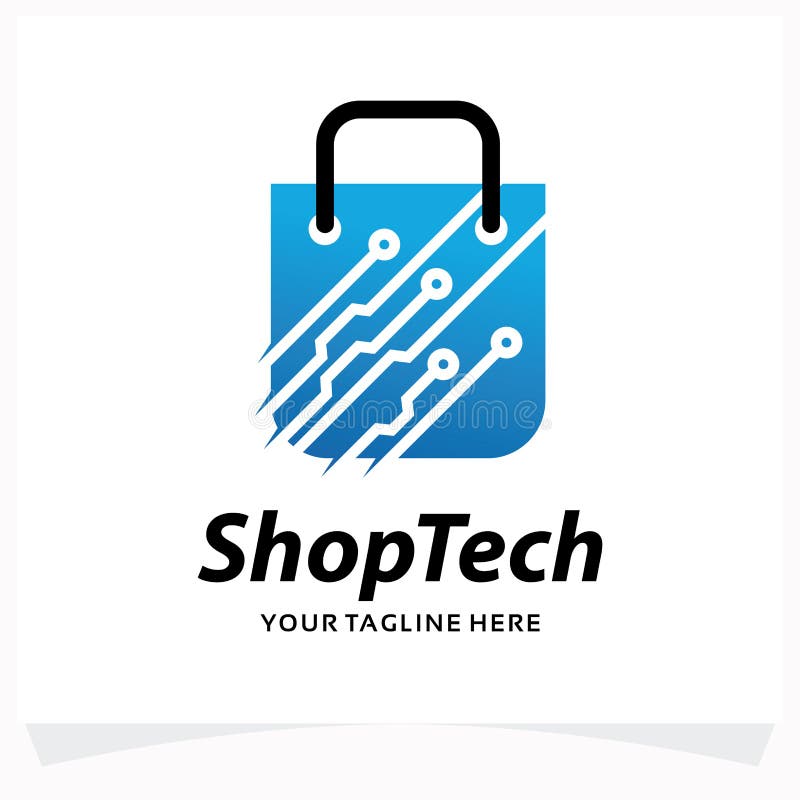 Shop Tech Logo Template Design Template Stock Vector - Illustration of ...