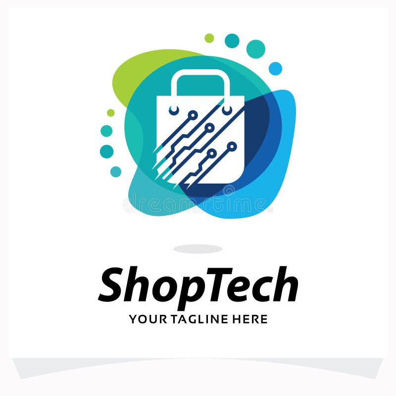 Shop Tech Logo Template Design Template Stock Vector - Illustration of ...