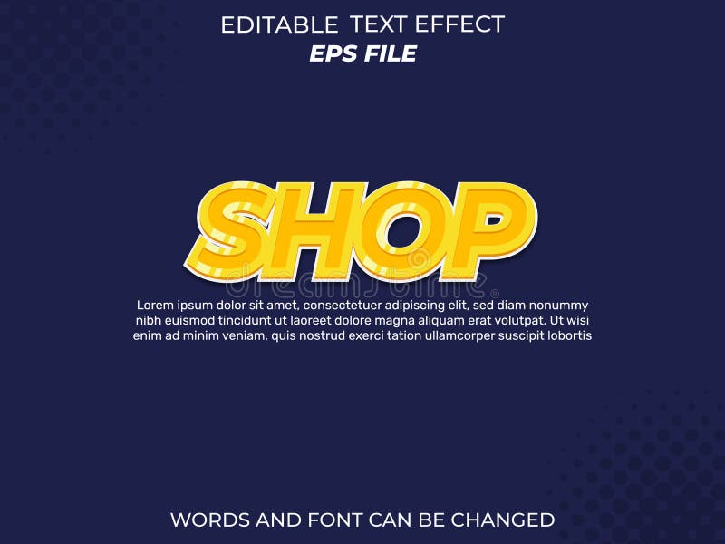 Shop Text Effect, Font , Typography, 3d Text. Template Stock ...