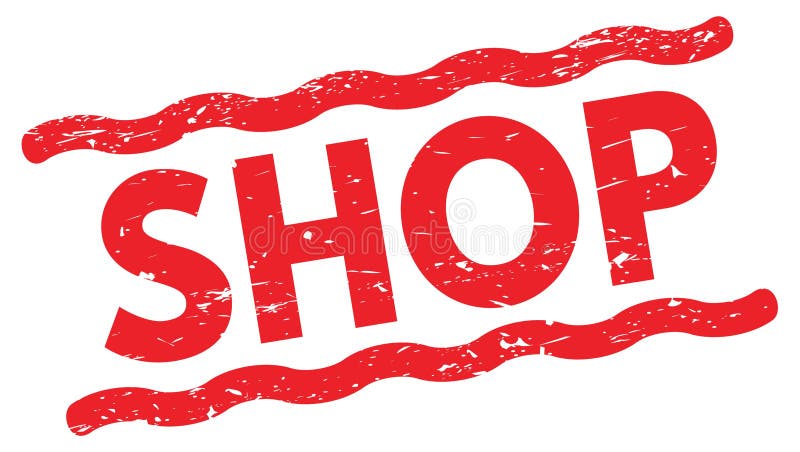 SHOP Text on Red Lines Stamp Sign Stock Illustration - Illustration of ...