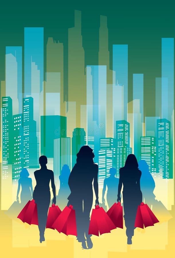 Shop Till You Drop! stock illustration. Illustration of purchase - 13271170