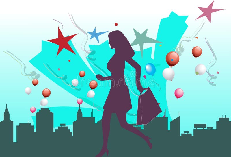 Shop Till You Drop Offer stock illustration. Illustration of ...