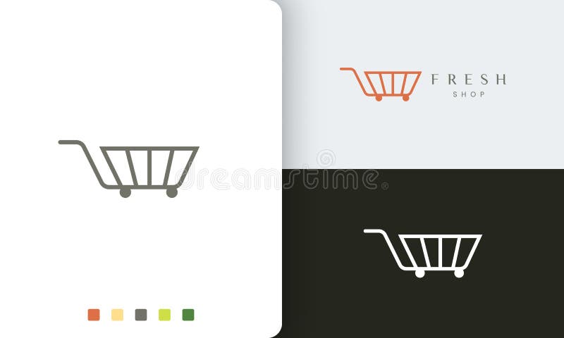 Shop or Trolley Logo Template with Simple Shape Stock Vector ...