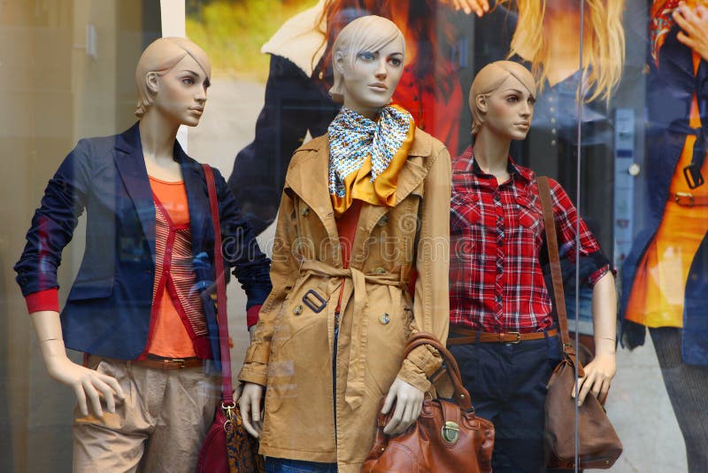 Young Man Standing Above a Shop Show-window. Stock Image - Image of ...
