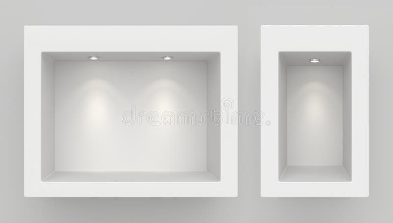 Shop Window Display, Empty Storefront with Light, Showcase Mock Up 3D ...