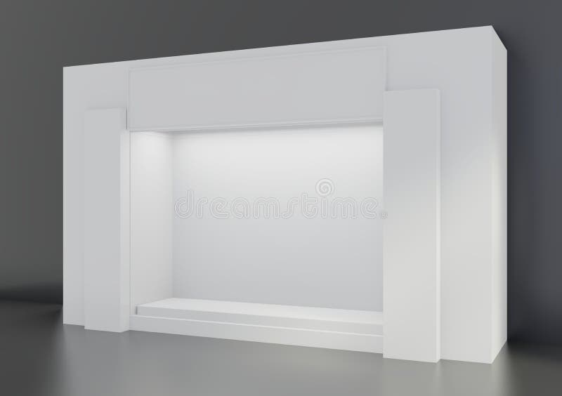 Shop Window Display, Empty Storefront with Light, Showcase Mock Up 3D ...