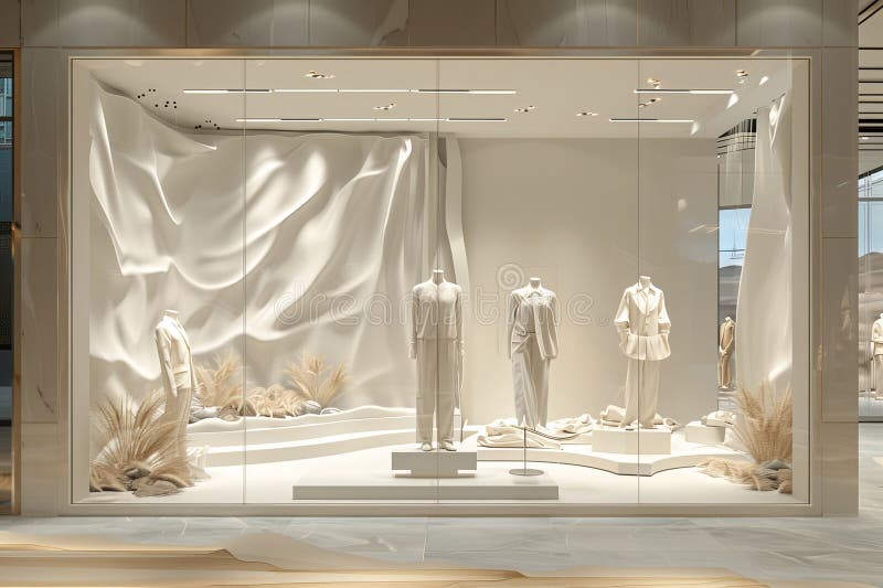 Shop Window Display, Showcase on Shopping Mall. Generative AI Stock ...
