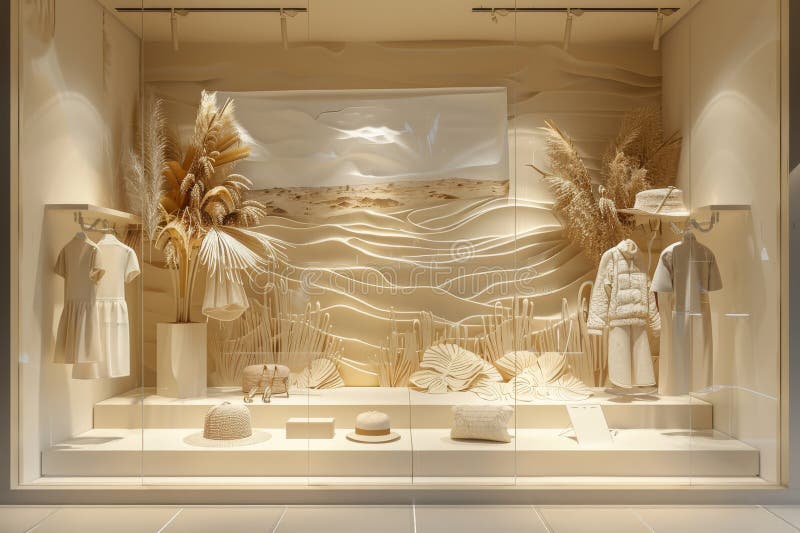Shop Window Display, Showcase on Shopping Mall. Generative AI Stock ...