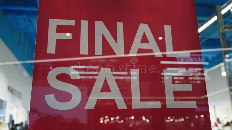FINAL SALE Sign on the Shop Window. Stock Video - Video of retail ...
