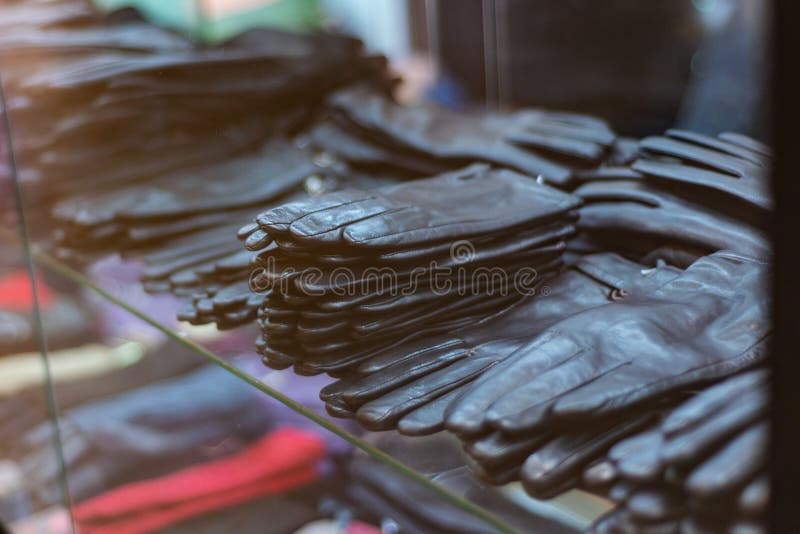 Shop Window: Leather Goods, Gloves Stock Image - Image of comfortable ...