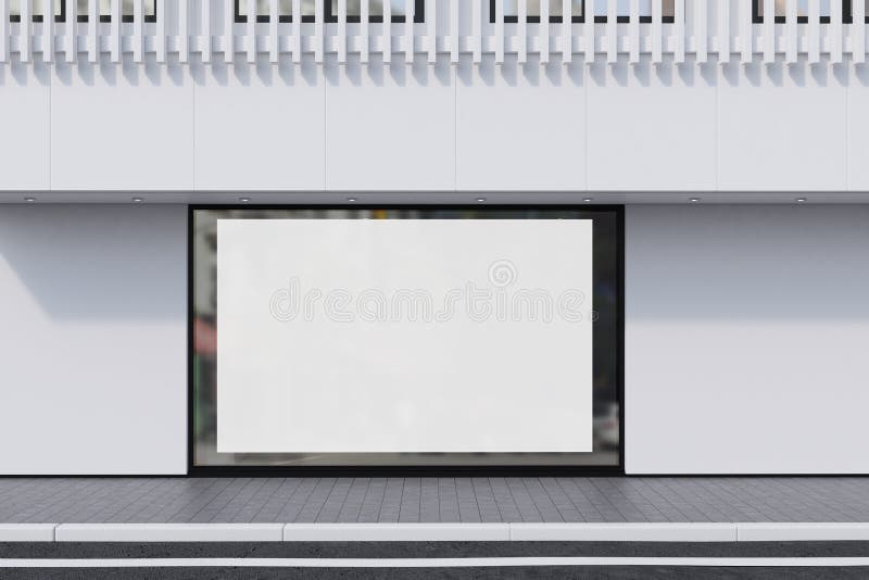 Shop Window, One Poster, White Stock Illustration - Illustration of ...