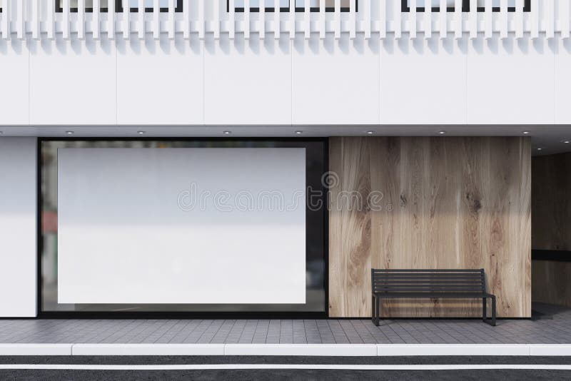 Shop Window, Poster, Bench, White Stock Illustration - Illustration of ...