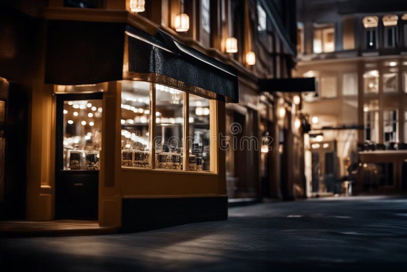 Shop Window. Store Showcase. Glare in the Store Window. Bokeh Effect ...