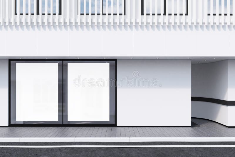 Shop Window, Two Posters, White Stock Illustration - Illustration of ...