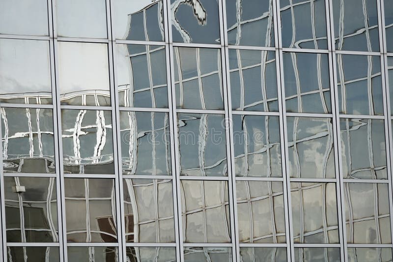 Shop Windows of a Large Office Building with a Reflection . Stock Image ...