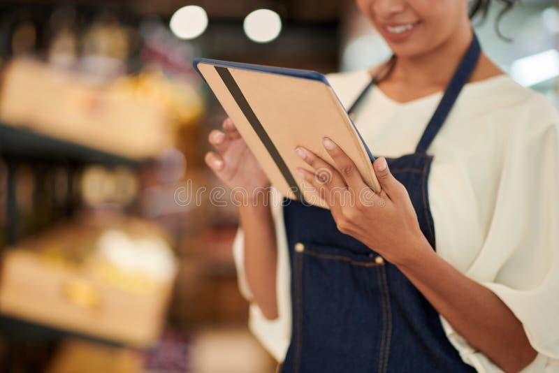 Shop Worker Accepting Online Order Stock Photo - Image of online ...