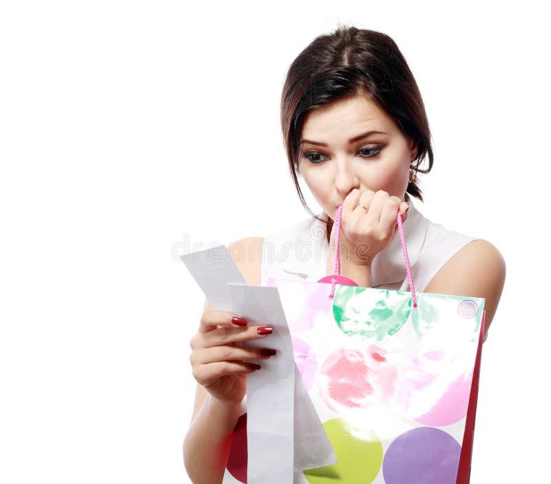 Shopaholic overspending stock image. Image of calculating - 37803939