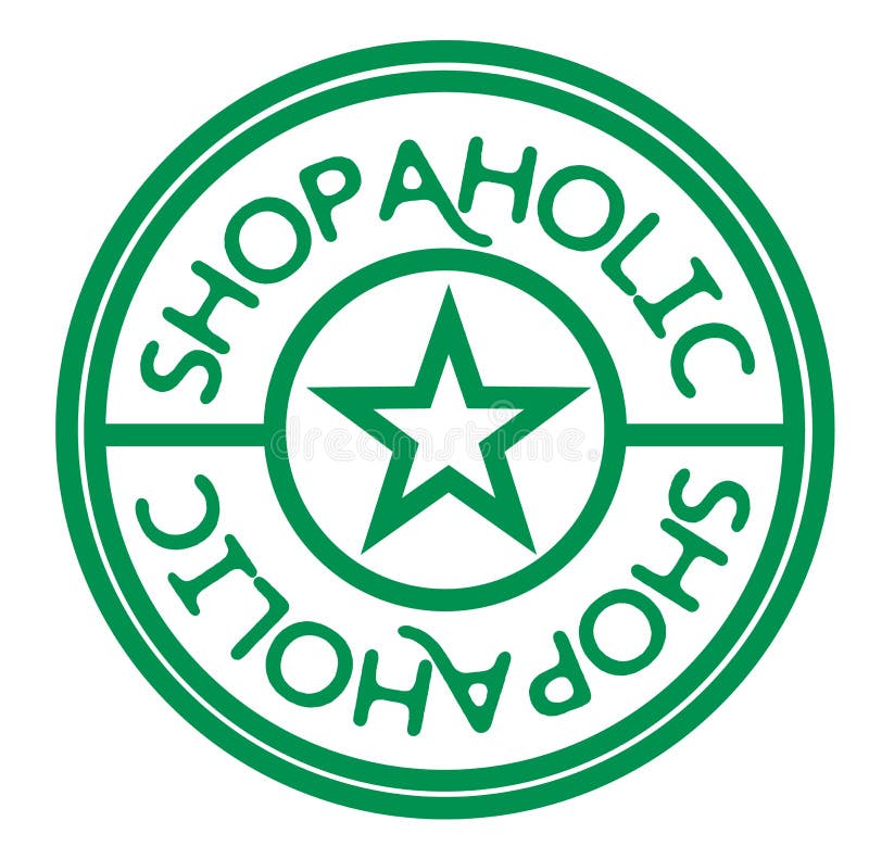 SHOPAHOLIC Sign on White Background Stock Illustration - Illustration ...