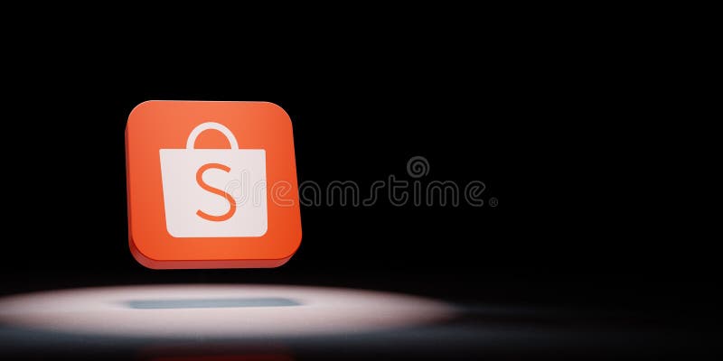 Shopee App Icon Spotlighted on Black Background Editorial Photo ...