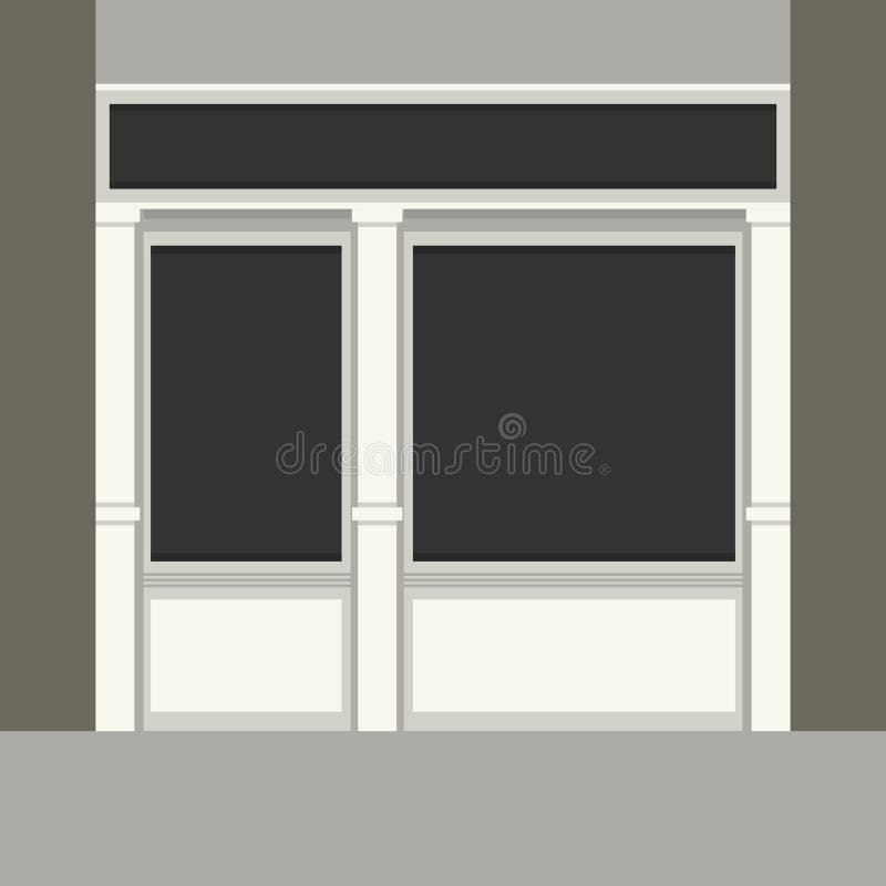 Shopfront with Black Windows. Light Store Facade Stock Vector ...