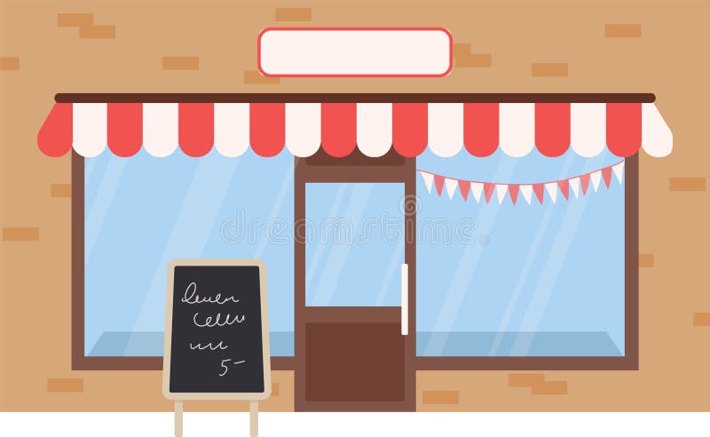 Shopfront Facade Entryway stock vector. Illustration of front - 352492403