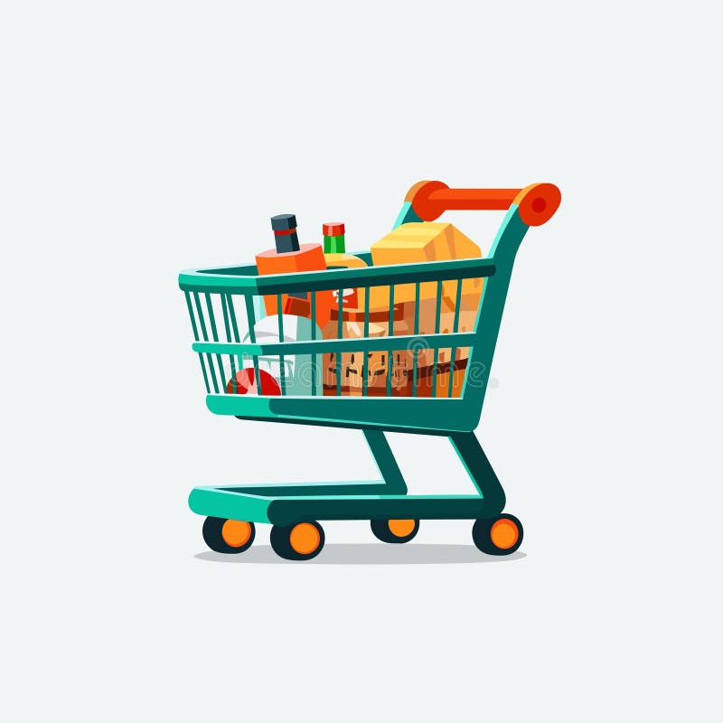Shoping Cart Vector Flat Minimalistic Isolated Illustration Stock ...