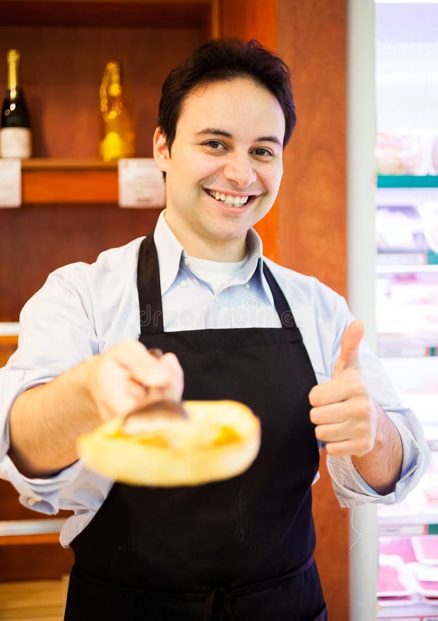 Shopkeeper in Baker S Shop with Tray of Sandwiches Stock Image - Image ...