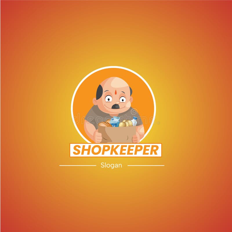 Shopkeeper Vector Mascot Logo Stock Vector - Illustration of brand ...