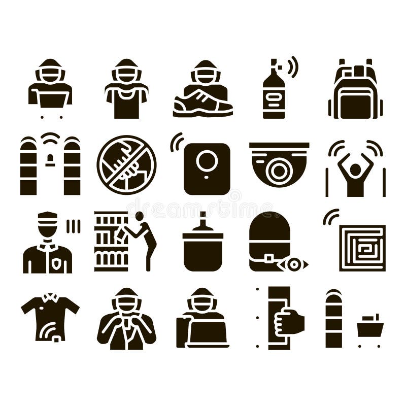 Shoplifting Collection Elements Icons Set Vector Stock Vector ...