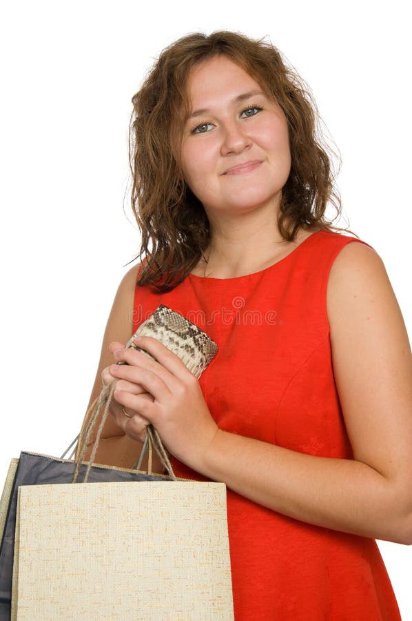 Shopper stock image. Image of brunette, portrait, dress - 26679725