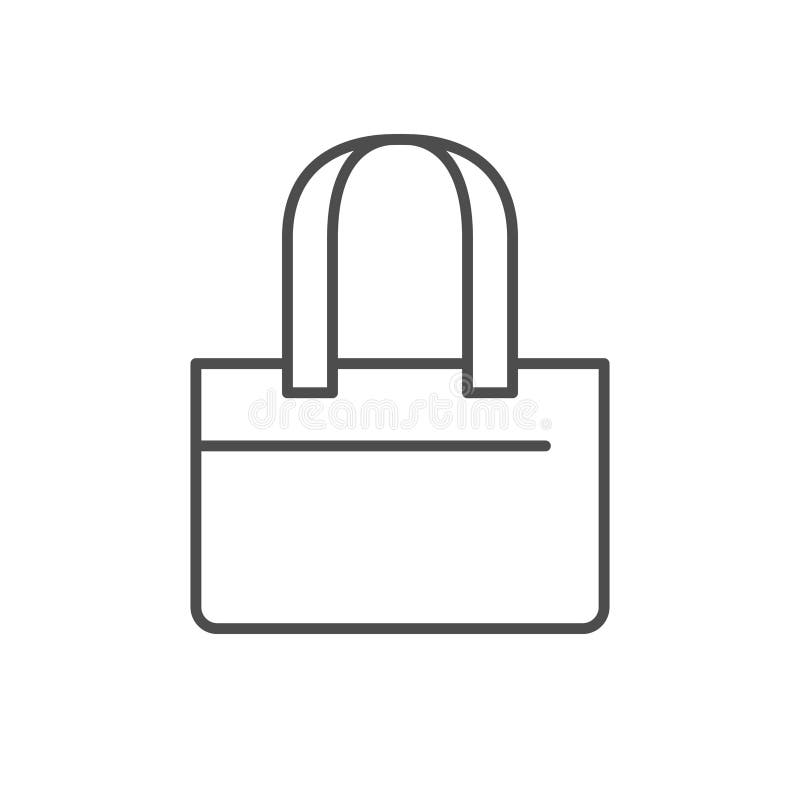 Shopper Bag Line Outline Icon Stock Vector - Illustration of icon ...