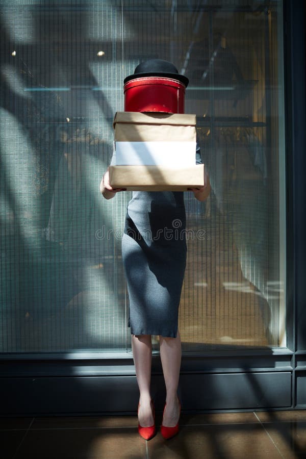 Shopper with boxes stock photo. Image of carrying, people - 72600278
