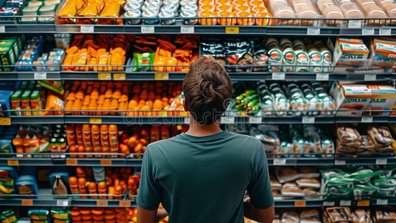 A Shopper Examines the Vibrant Array of Products on Display in a ...