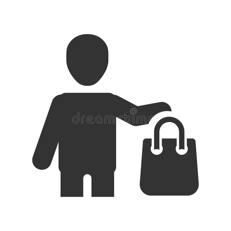Shopper icon stock vector. Illustration of consumer - 344605175