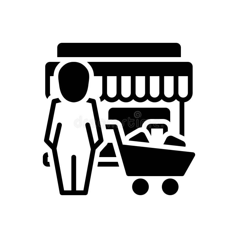 Black Solid Icon for Shopper, Shopkeeper and Chandle Stock Vector ...
